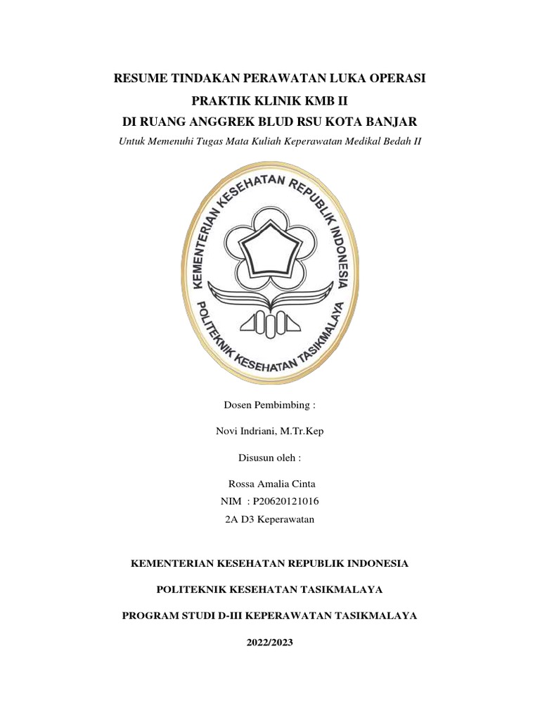 Resume Tindakan Perawatan Luka Operasi | PDF