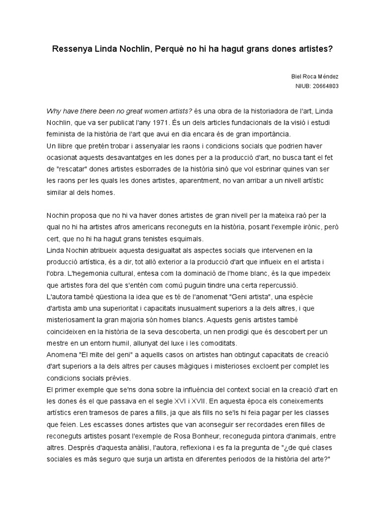 Ressenya Linda Nochin BielRoca PDF | PDF