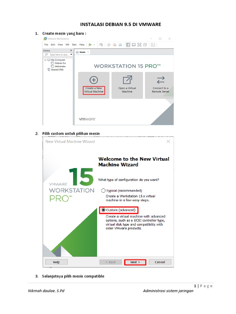 INSTALASI DEBIAN 9 Di Vmware PDF | PDF