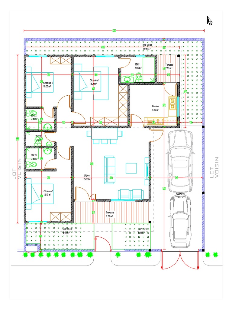 PDF Plans Archi Villa Basse 180M2 | PDF