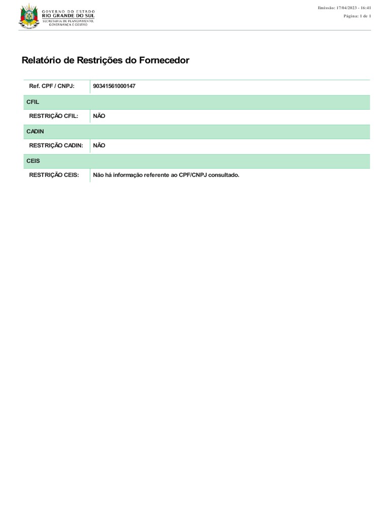 Cadin Cfil Empresa Atacadao PDF | PDF