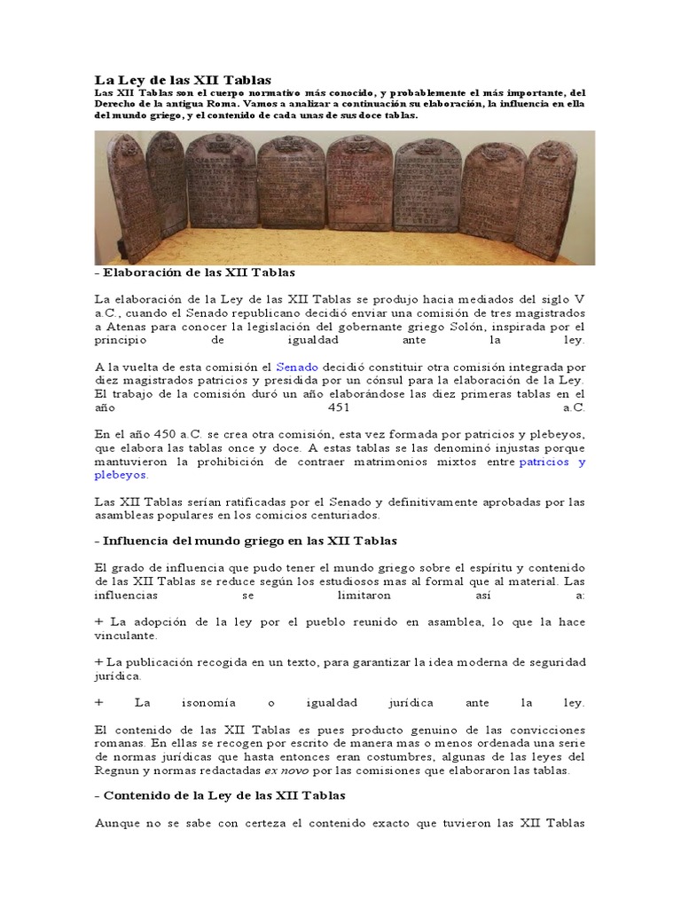 La Ley de Las XII Tablas | PDF