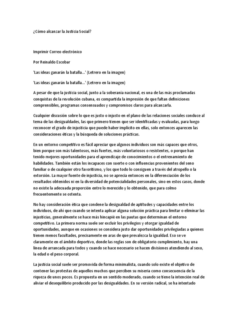 Cómo Alcanzar La Justicia Social Pdf