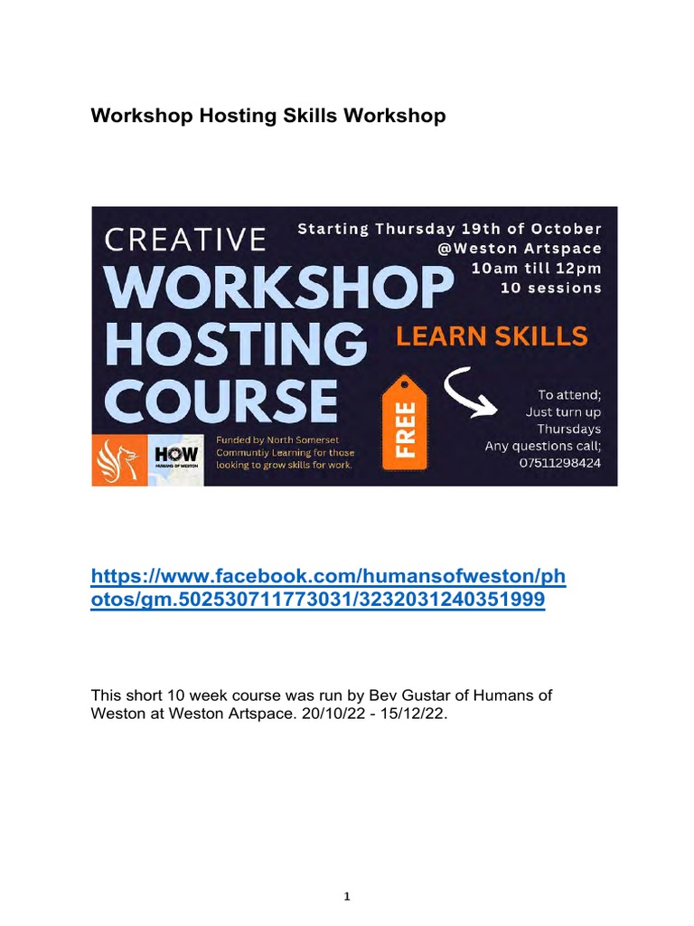 Workshop Hosting Skills Workshop | PDF