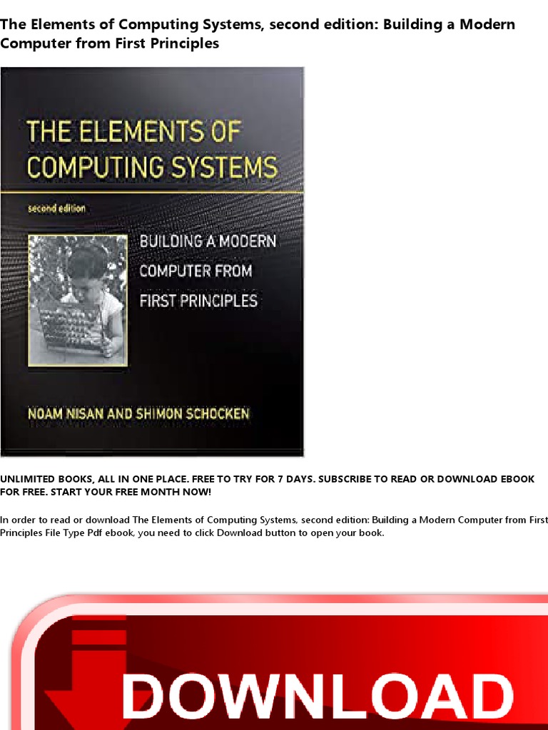 The Elements of Computing Systems Second Edition Building A Modern ...