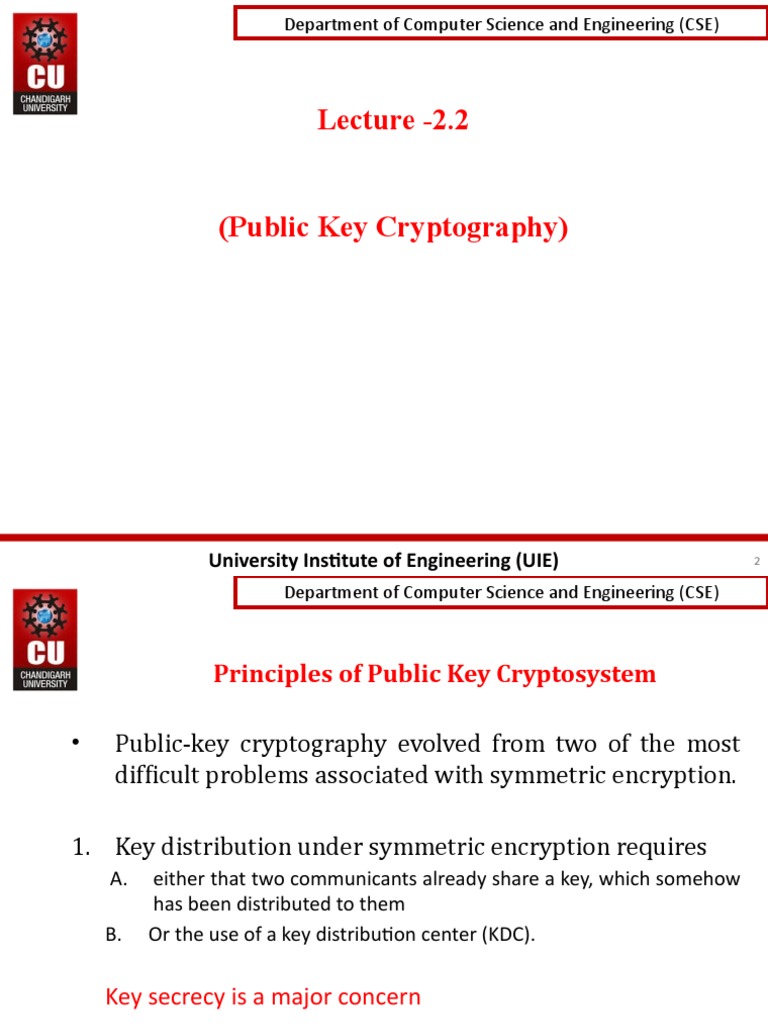 L - 2.2 Public Key Cryptography | PDF