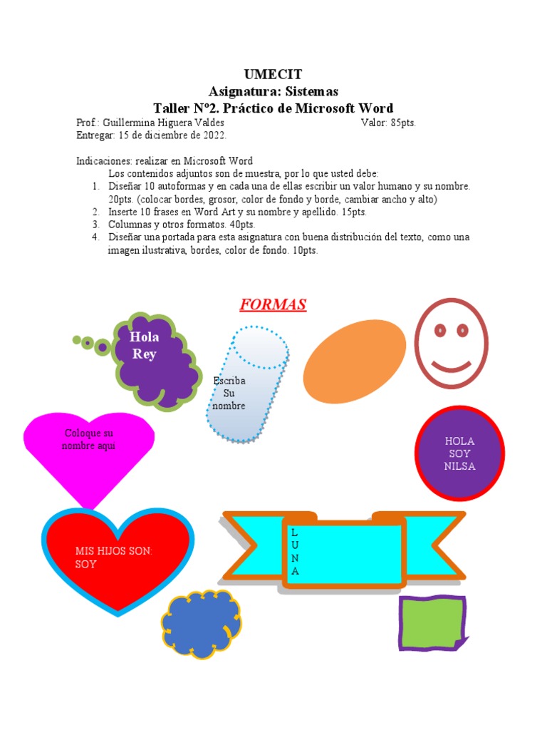 Taller 2 Practico Word 2022-FatimaGovea | PDF