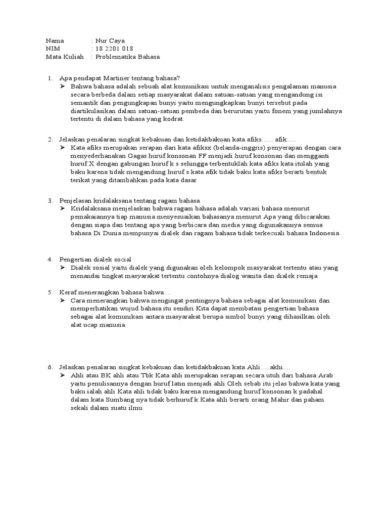 Problematika Bahasa | PDF