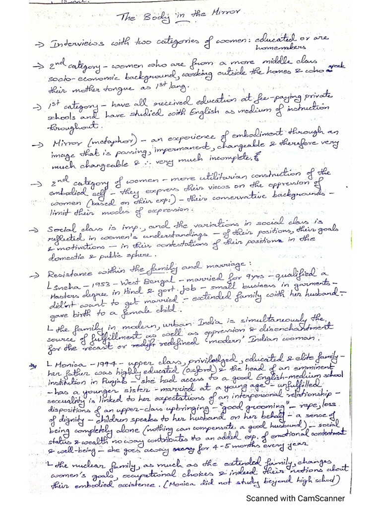 The Body in The Mirror (Notes) PDF | PDF