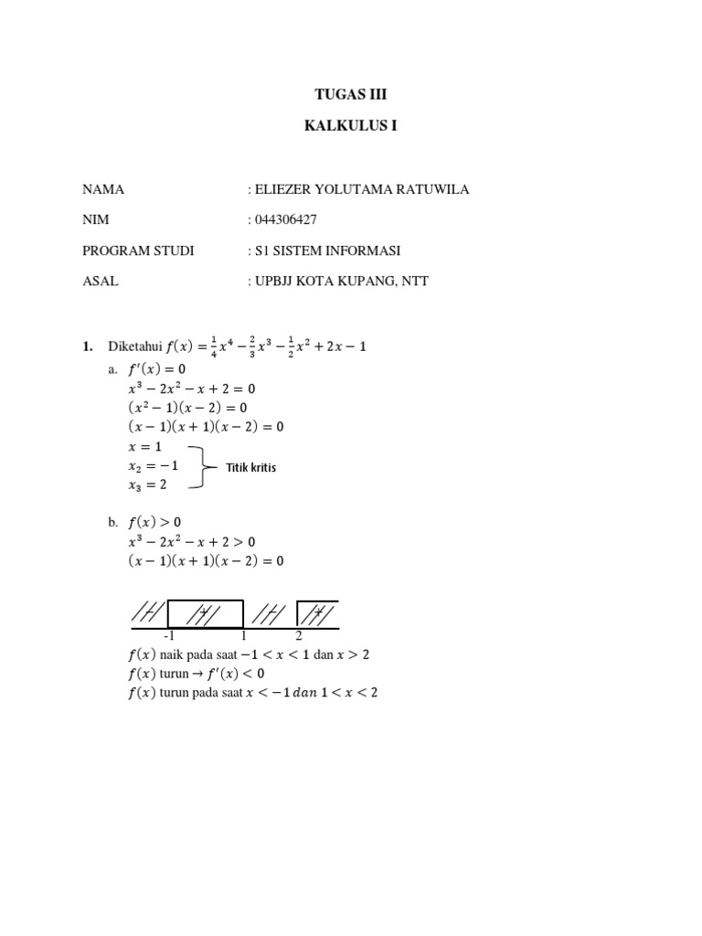Tugas Kalkulus Iii PDF | PDF