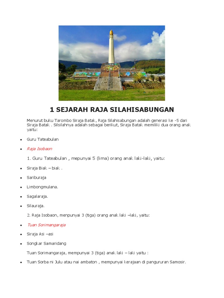 Sejarah Ompu Raja Silahi Sabungan PDF | PDF