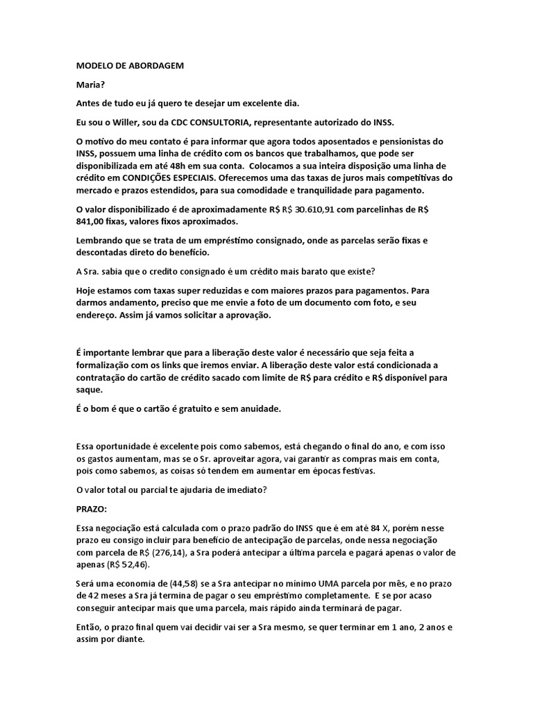 Modelo de Abordagem | PDF