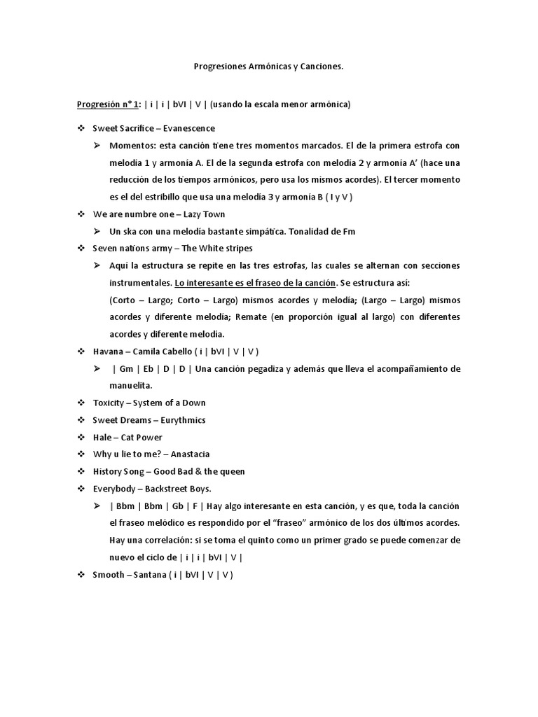 Progresiones Armonicas | PDF