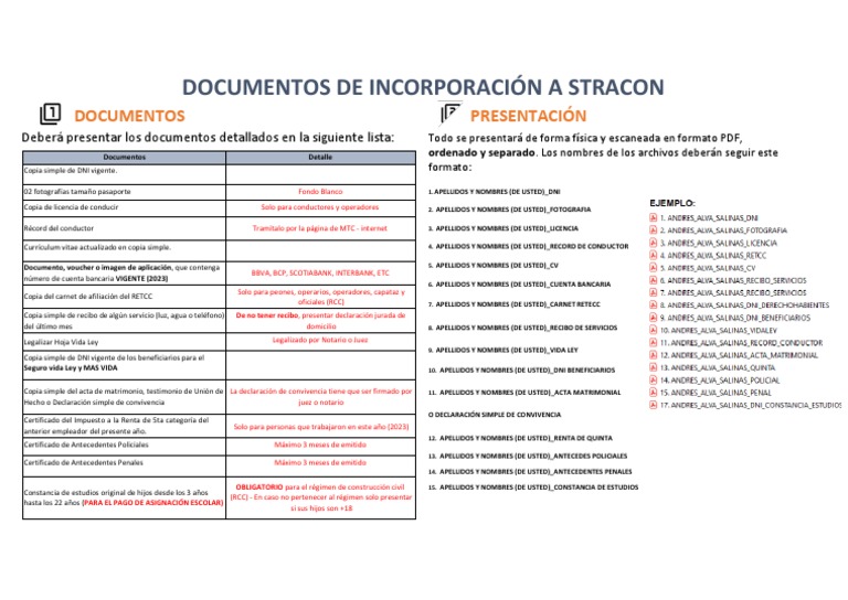 Requisitos Documentacion PDF | PDF