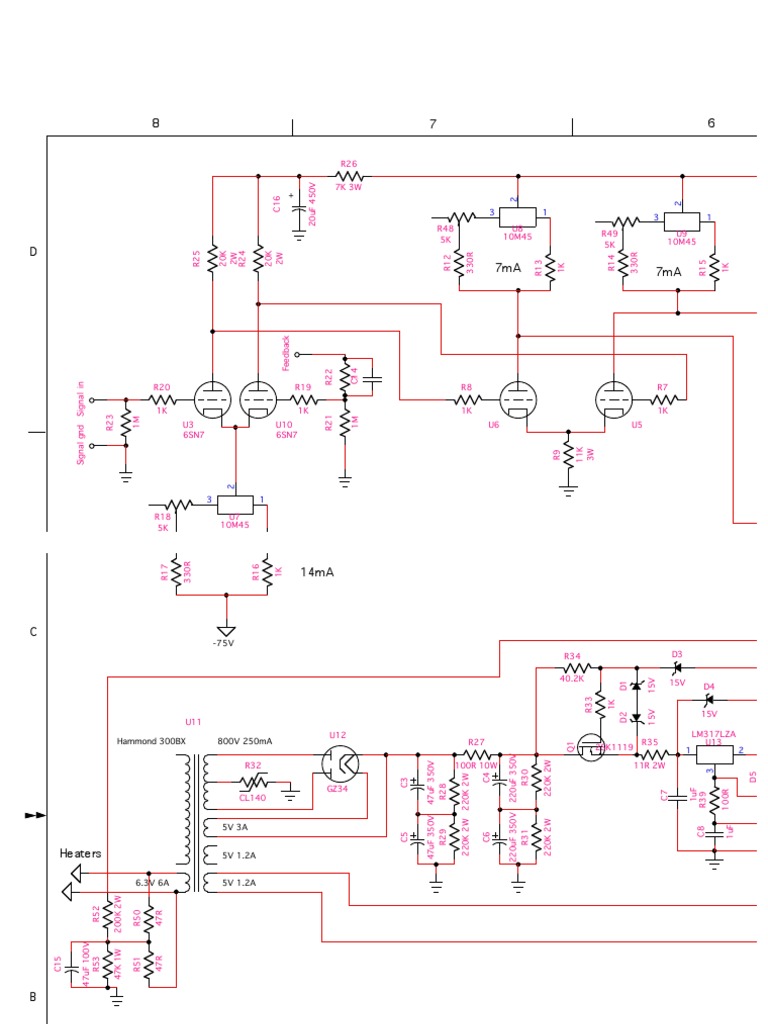 A High-Quality Vacuum Tube Audio Amplifier Circuit Diagram | PDF