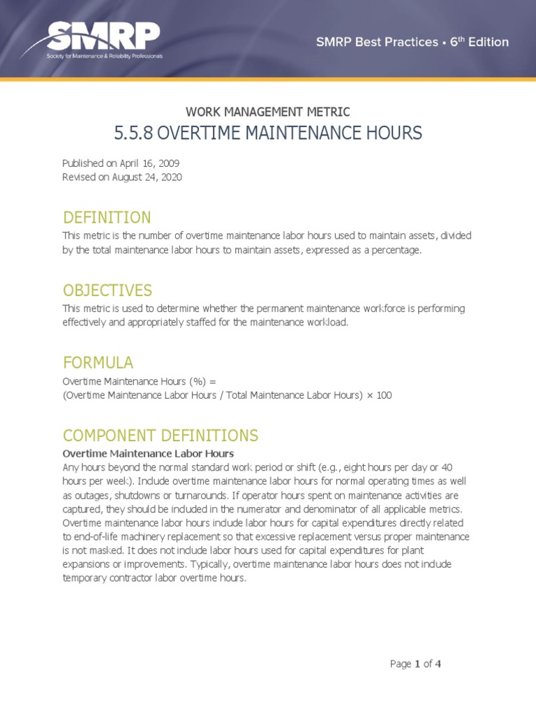 Overtime Maintenance Hours | PDF | Reliability Engineering | Economies