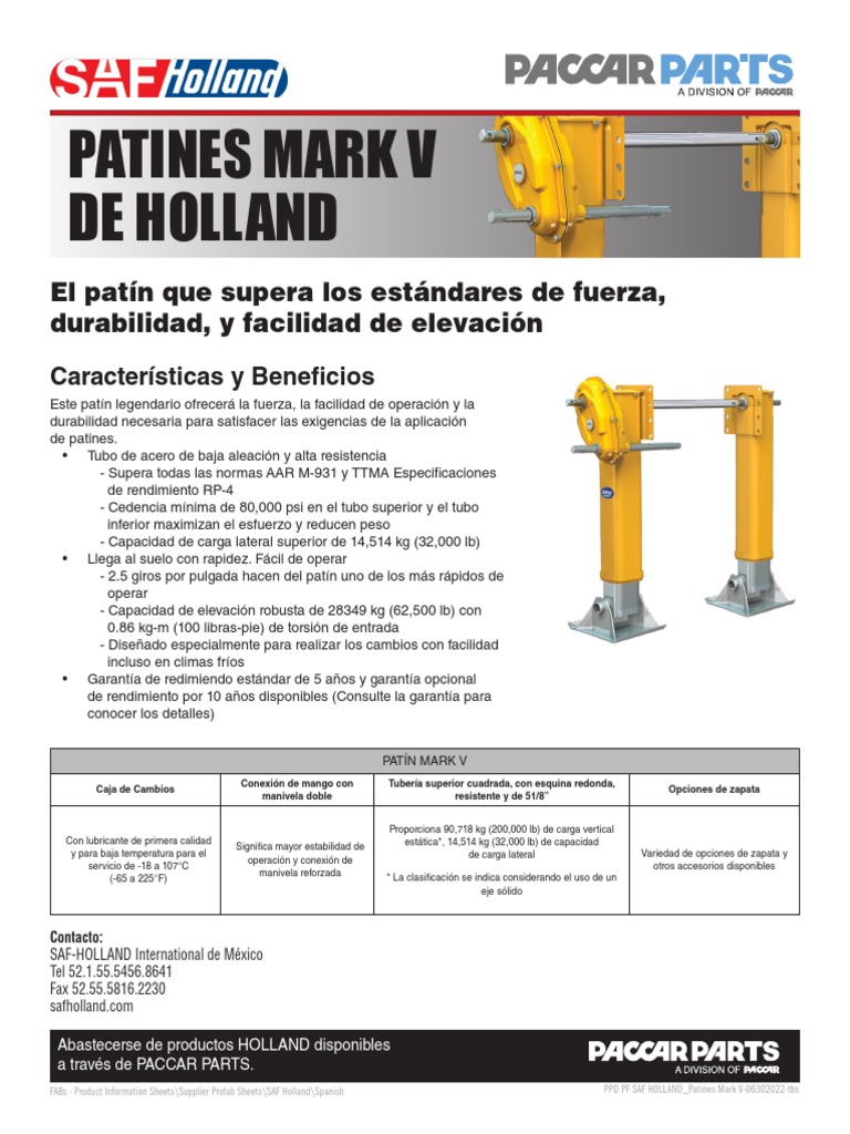 Oth - P - SAF Holland - FAB - Patines Mark V - ES PDF | PDF | Bienes ...