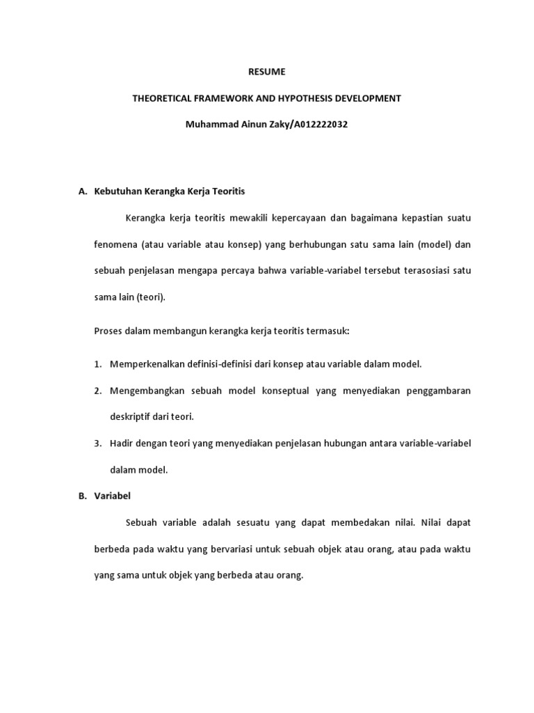 Theoretical Framework and Hypothesis Development PDF | PDF