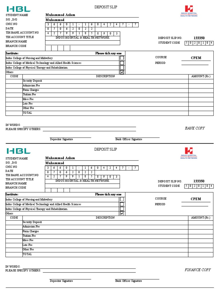 BankChallan 1 PDF | PDF