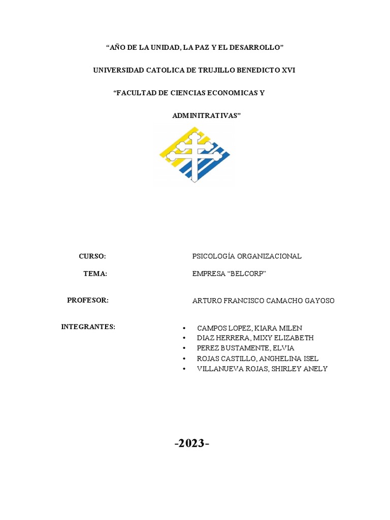 Belcorp - TG1 Pscología | PDF