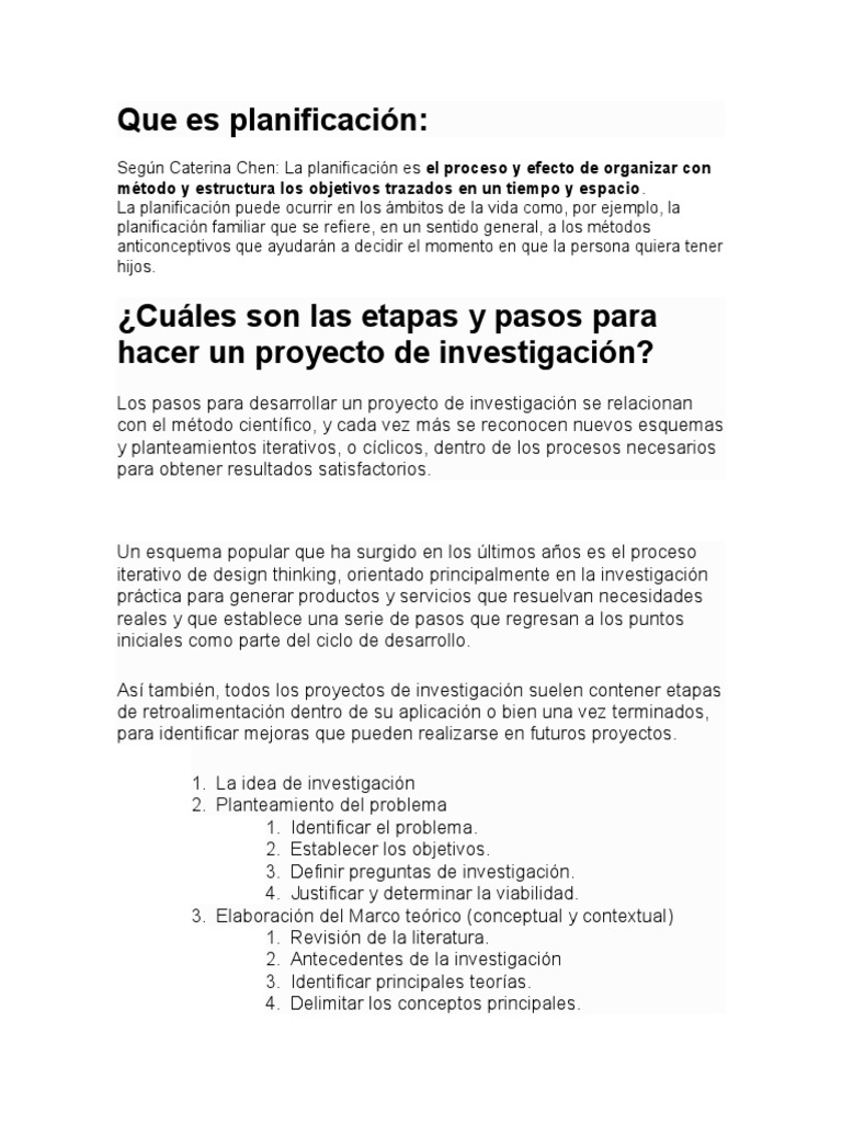 Cuáles Son Las Etapas y Pasos para Hacer Un Proyecto de Investigación | PDF