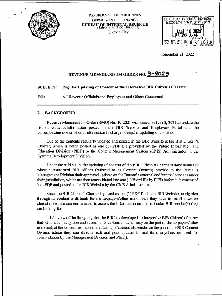 RMO No. 3-2023 | PDF