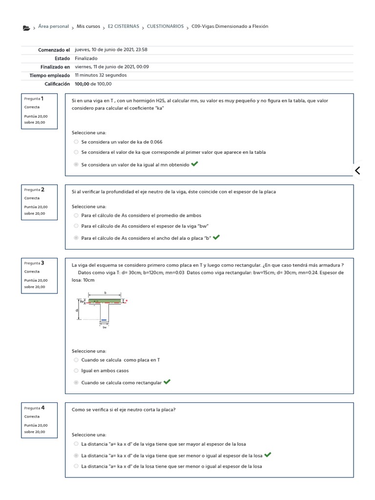 C09-Vigas - Dimensionado A Flexión - Revisión Del Intento PDF | PDF
