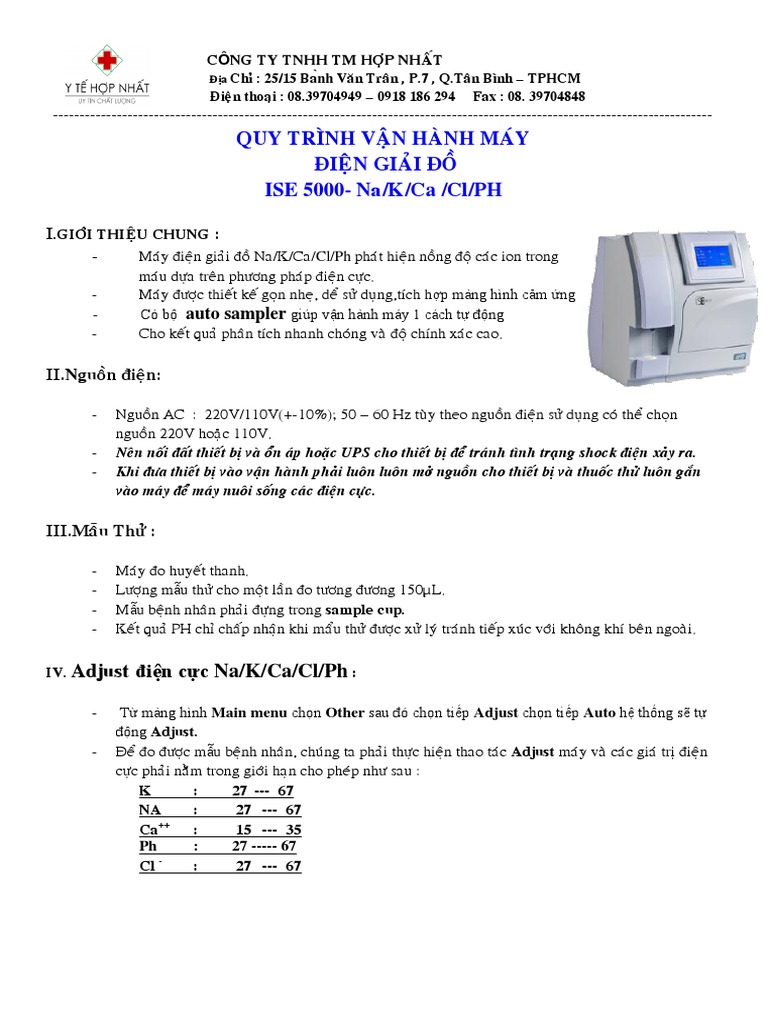 HDSD Nhanh SFRI ISE 5000 PDF | PDF