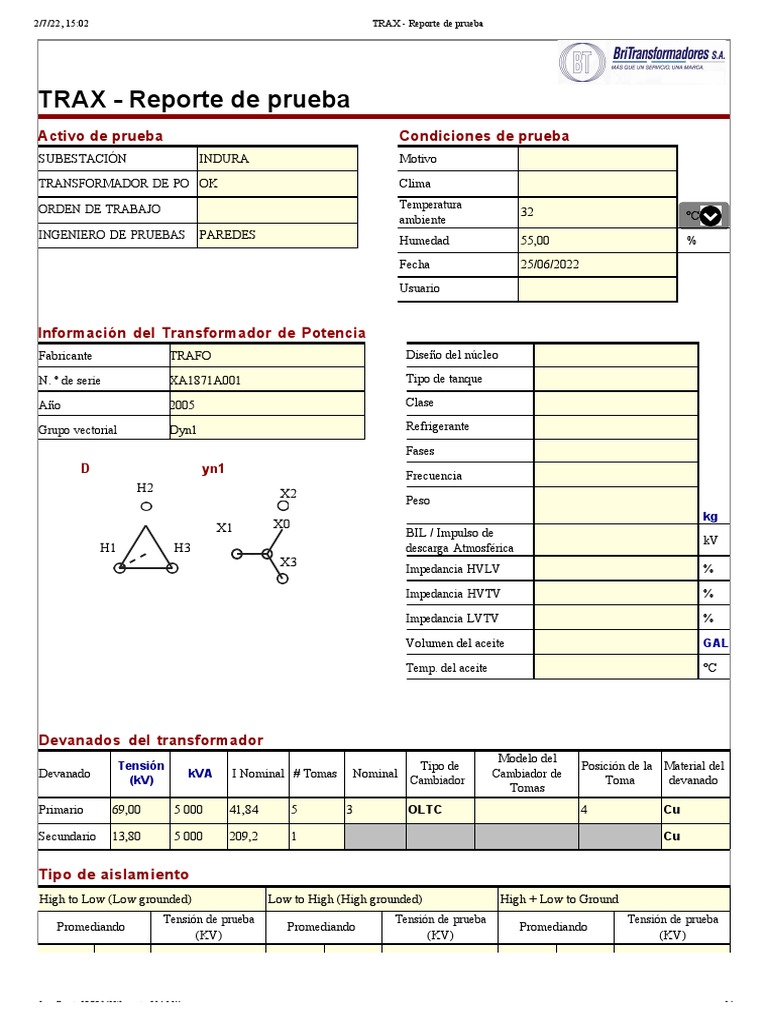 TRAX - Reporte de Prueba TTR TY MTO | PDF
