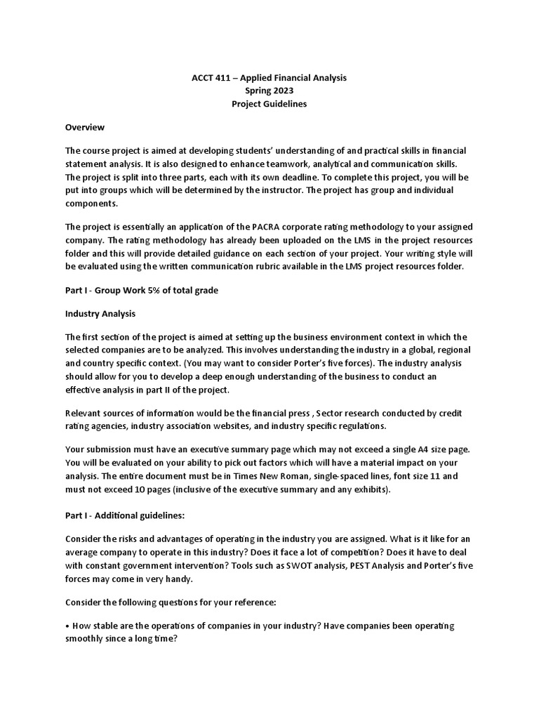 Project Guidelines | PDF | Risk | Accounting