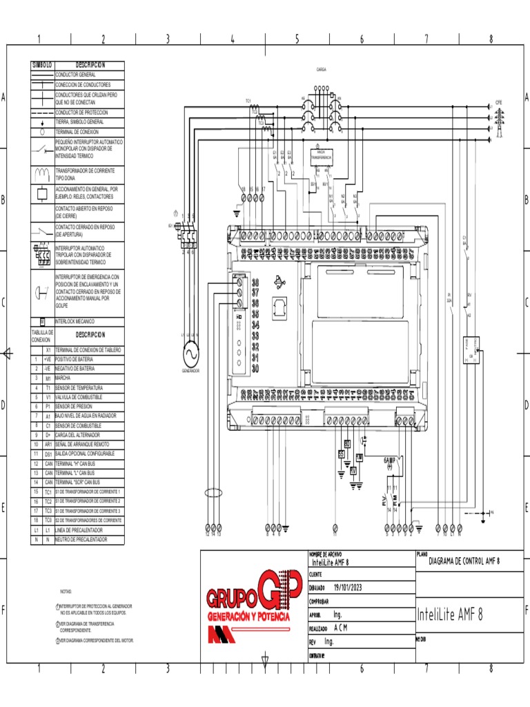 Diagrama Conexión InteliLite AMF 8 PDF | PDF | Ingenieria Eléctrica ...