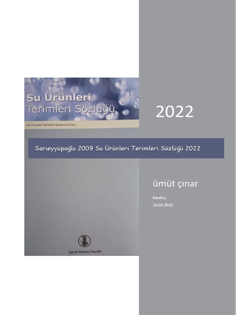 Sarieyyupoglu 2009 Su Urunleri Terimleri | PDF