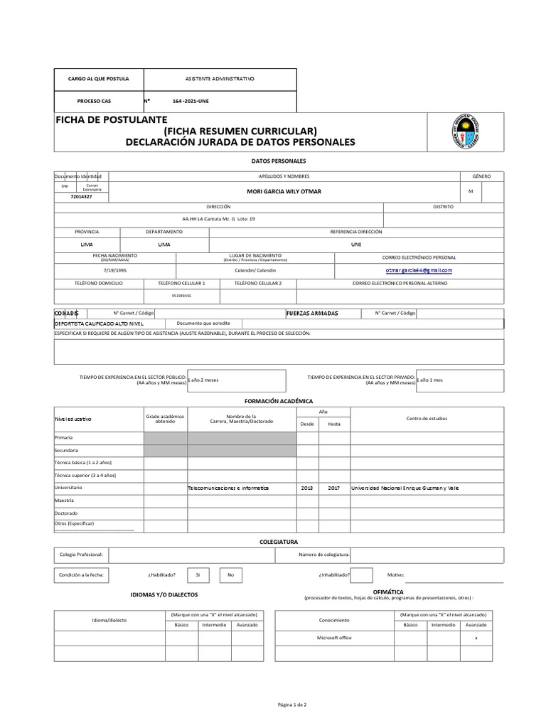 Formato 1 - Cas | PDF