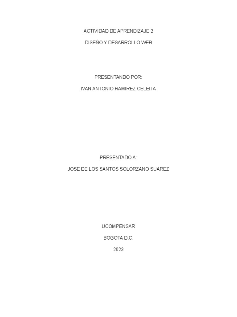 Actividad de Aprendizaje 2 PDF | PDF | HTML | Servidor (Computación)