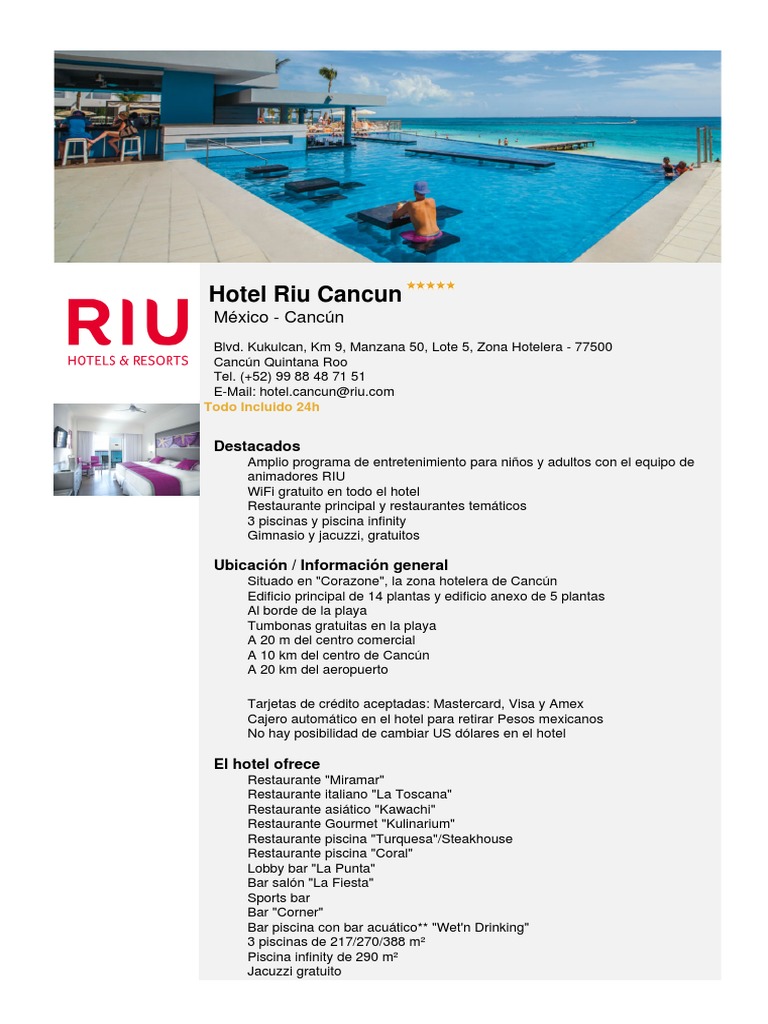 Hotel Riu Cancun PDF | PDF