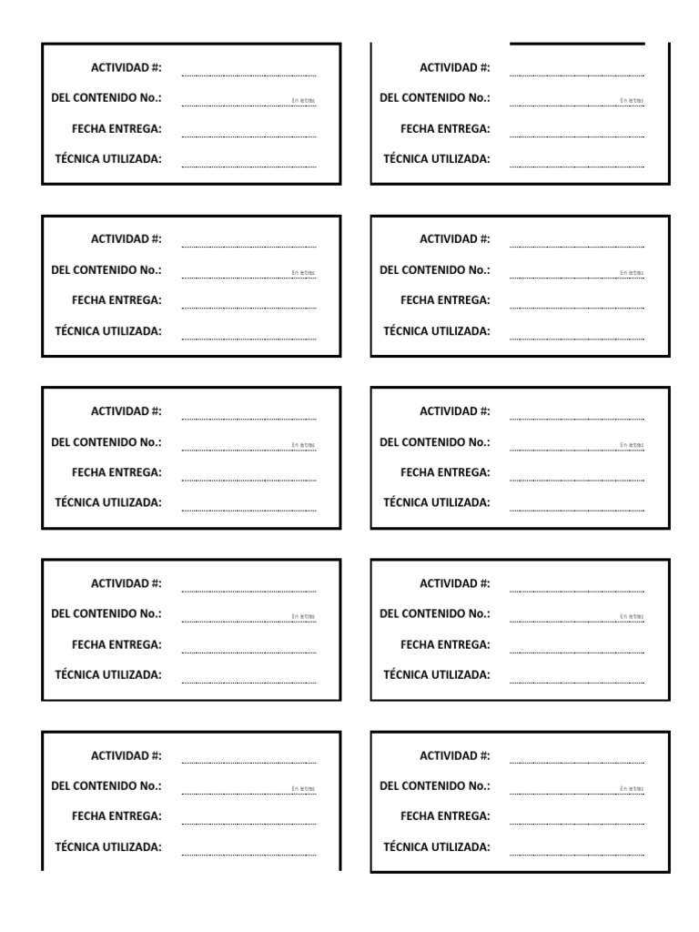 ETIQUETAS Formato | PDF