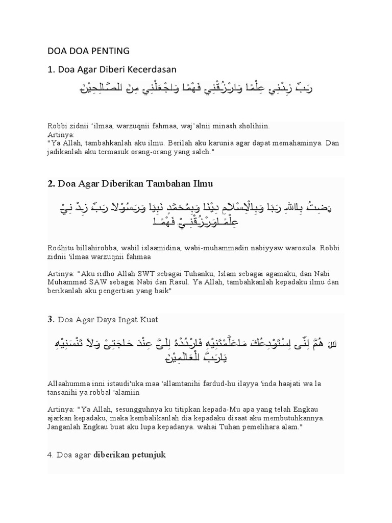 Doa Doa Penting | PDF