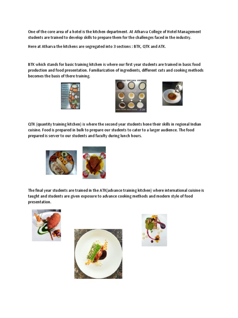 Kitchen Training Overview at Atharva | PDF | Business | Wellness