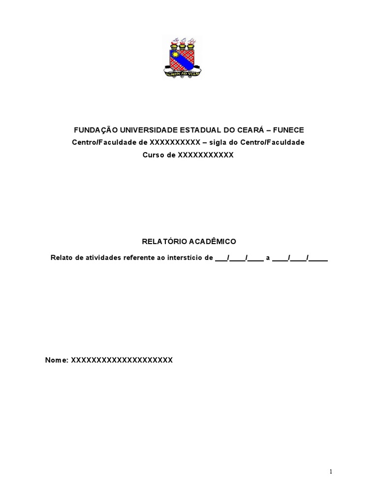 Modelo de Relatório Acadêmico | PDF | Desenvolvimento profissional