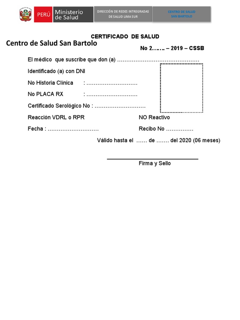 Certificado de Salud | PDF | Derecho