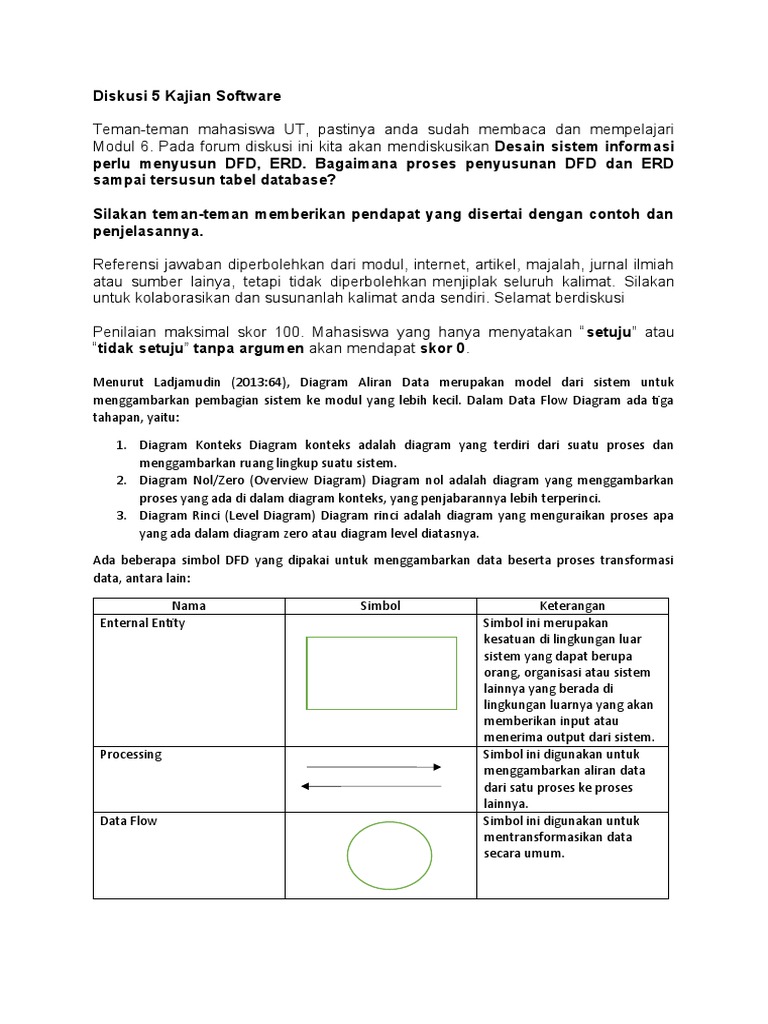 Proses Penyusunan DFD dan ERD Database | PDF