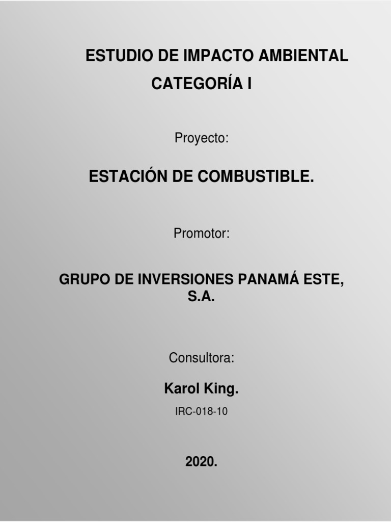 Estudio de Impacto Ambiental Categoría I | PDF | Evaluación de impacto ...