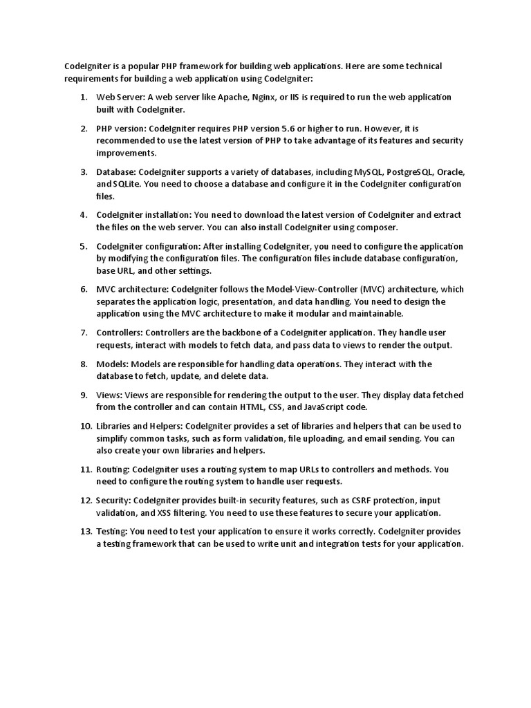 CodeIgniter is a popular PHP framework for building web applications | PDF