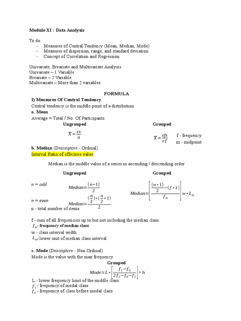 Research Methodology Module XI | Download Free PDF | Median | Mode (Statistics)