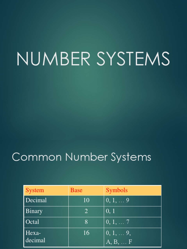 Number Systems Pdf 
