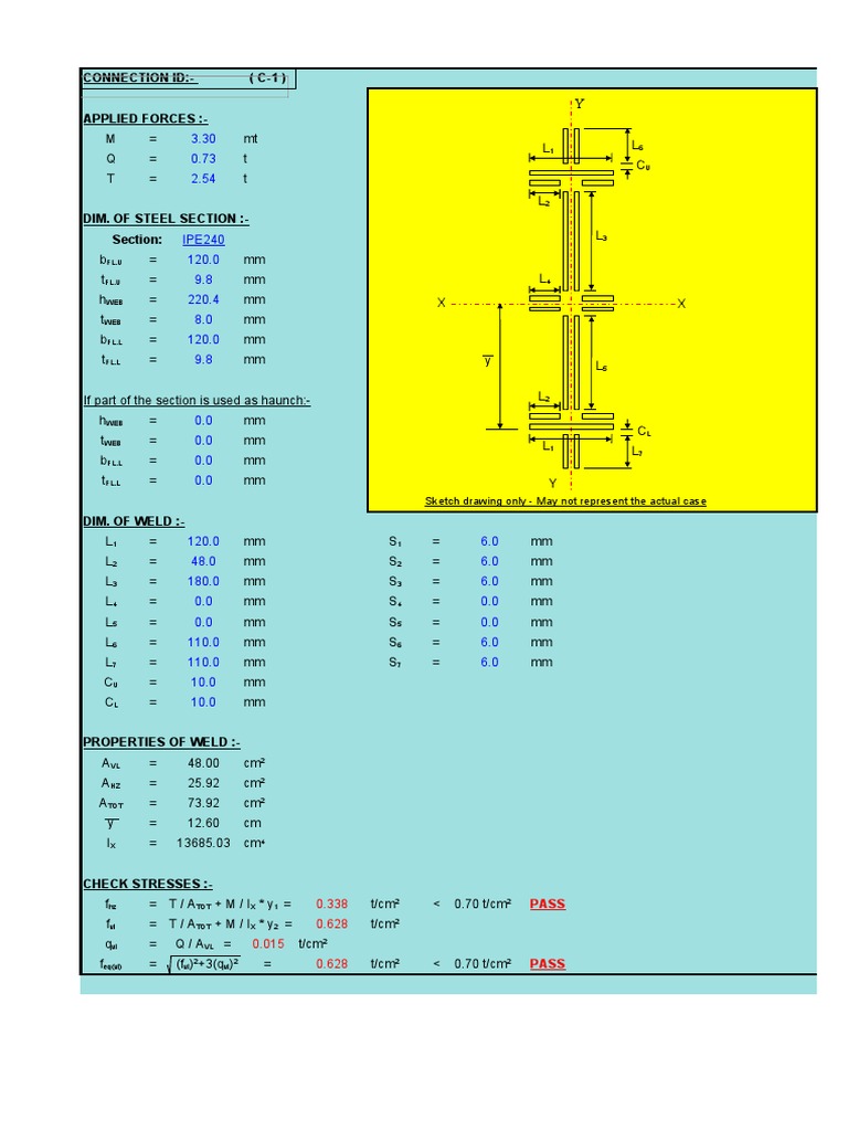 Welded Connection Design Spreadsheet | PDF