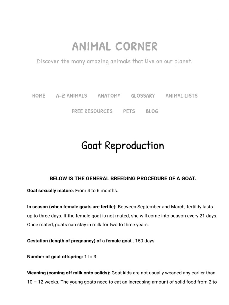 Goat Reproduction - How Goats Breed & Make Baby Goats | PDF | Goat | Reproduction