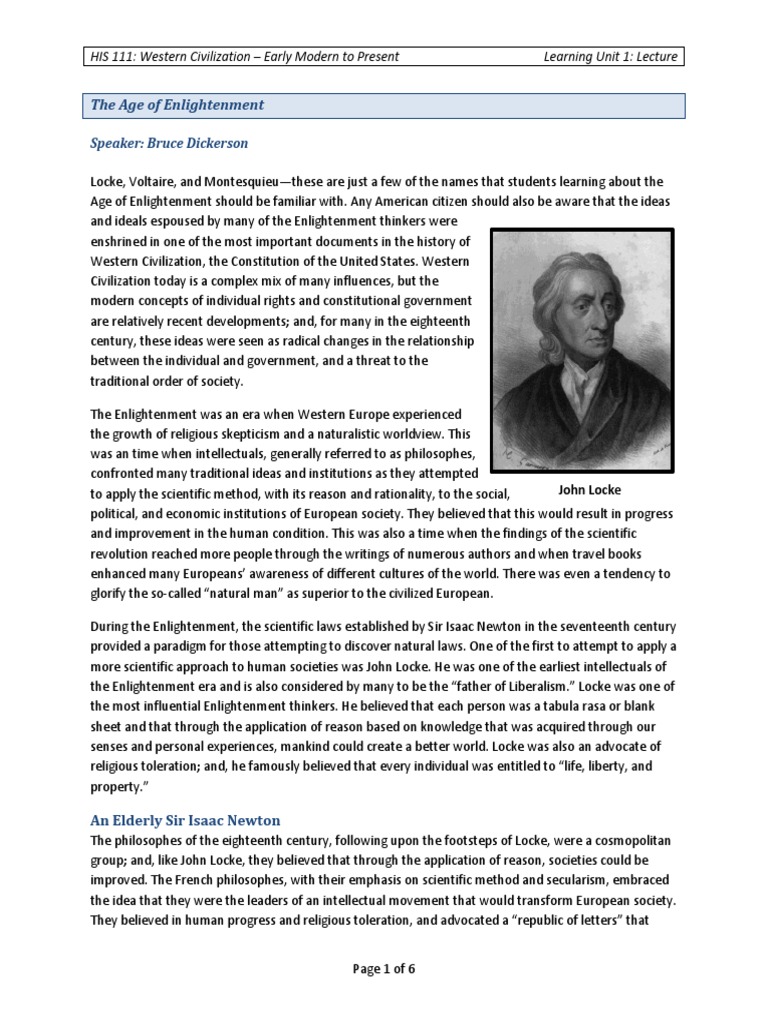 Lu01 Age Enlightenment | PDF | Age Of Enlightenment | Voltaire