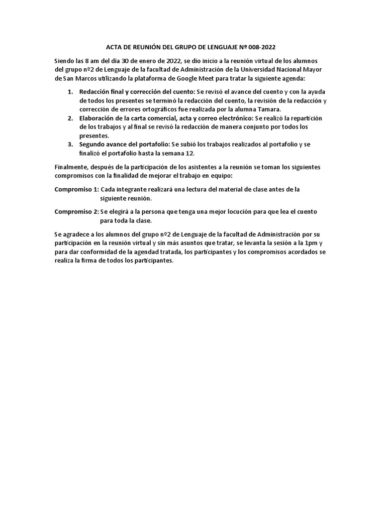 Modelo de Acta | PDF