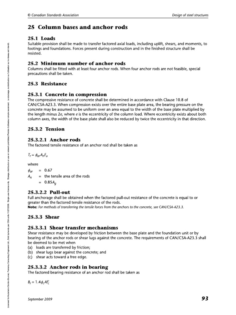 Csa Steel Table | PDF
